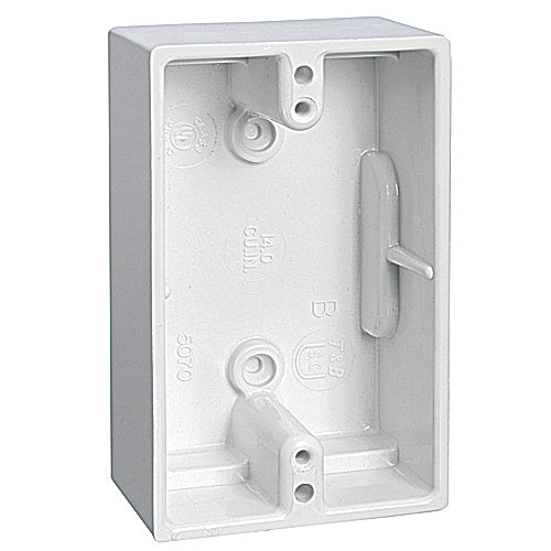 Thomas & Betts 5070 WHITE Single-Gang Surface Mount Box, White Thomas Thomas & Betts 5070 WHITE Single-Gang Surface Mount Box, White Thomas