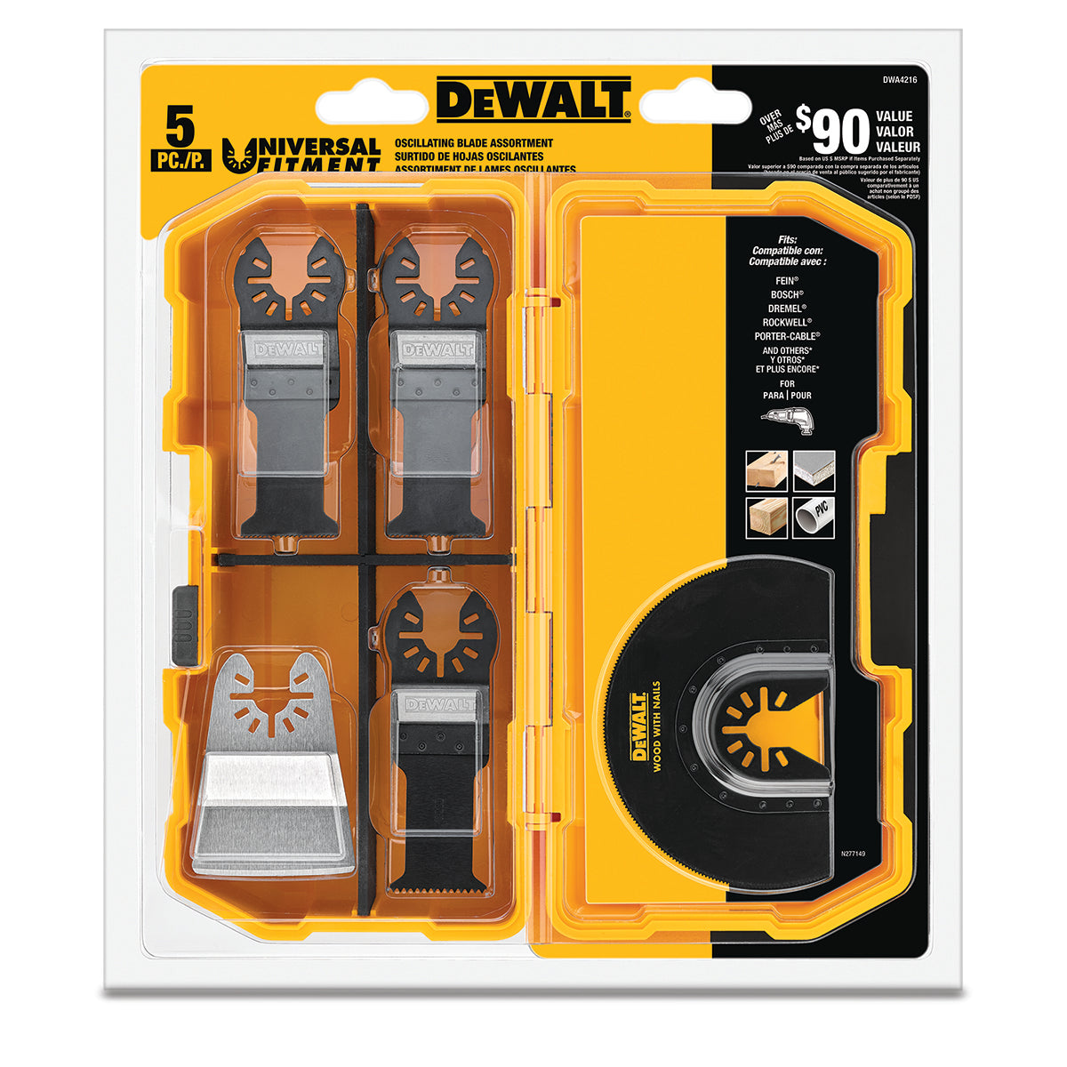 DEWALT DWA4216 Oscillating 5 Piece Set DEWALT DWA4216